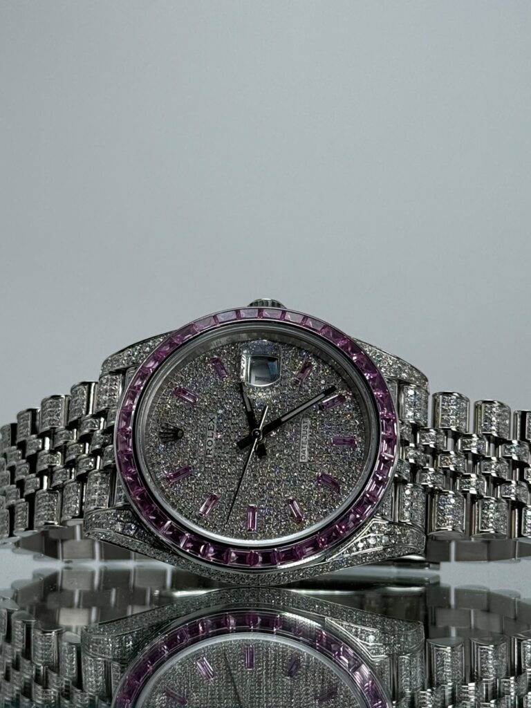 Iced Out Rolex Datejust 41mm 126300 Violet Saphire - Mr. Diamond